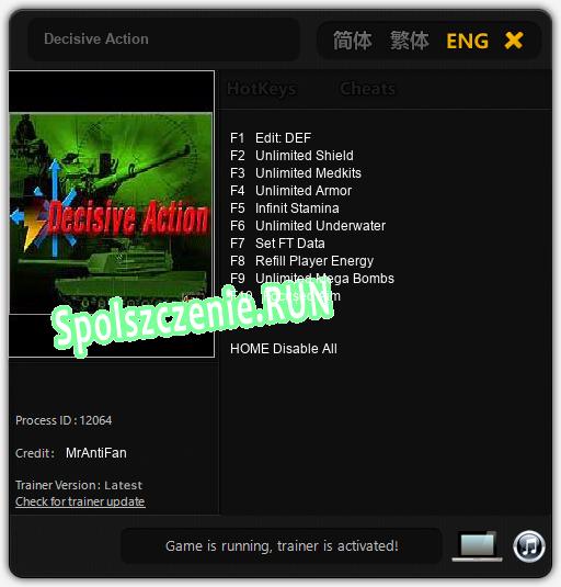 Decisive Action: Treinador (V1.0.81) » Spolszczenie gry