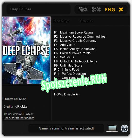 Deep Eclipse: Treinador (V1.0.58) » Spolszczenie gry
