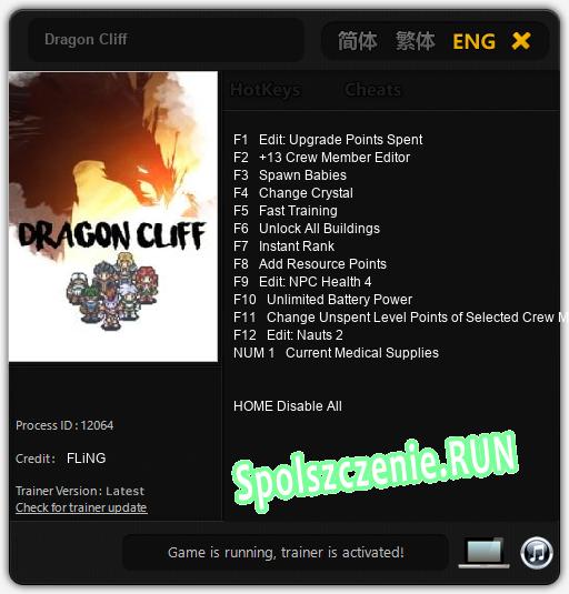 Dragon Cliff: Trainer +13 v1.2 » Spolszczenie gry