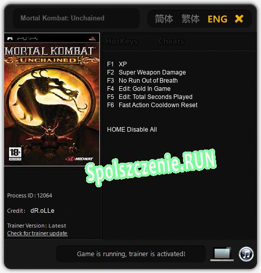Mortal Kombat: Unchained: Trainer +6 v1.2 » Spolszczenie gry