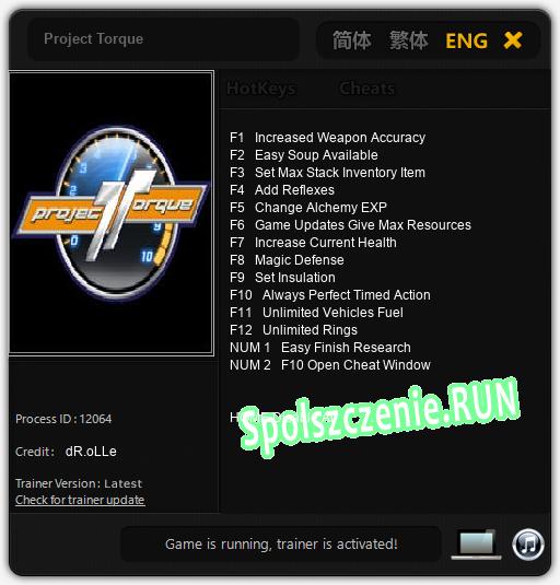 Project Torque: Treinador (V1.0.64) » Spolszczenie gry